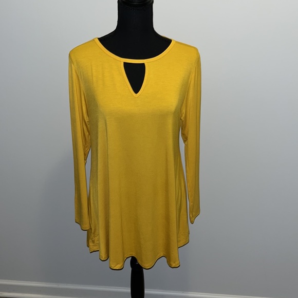 Yelete | Tops | Long Sleeve Keyhole Tunic Mustard | Poshmark
